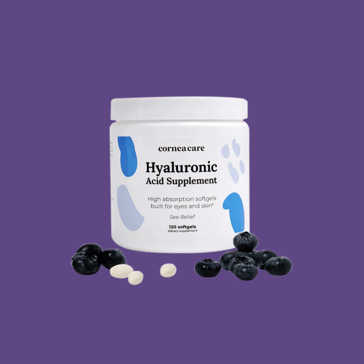 Cornea Care Hyaluronic Acid Supplement for Eyes and Skin (120ct - 1 ...